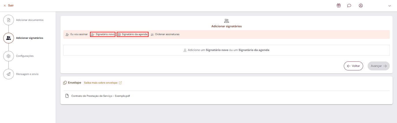 Como adicionar um signatário?