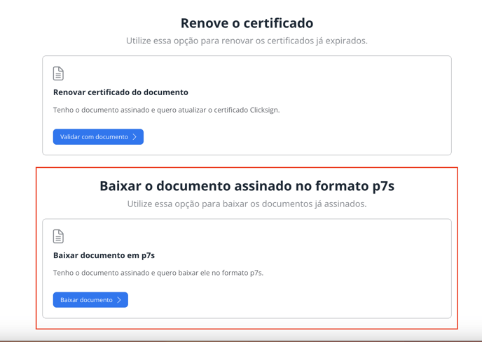 Como fazer download do documento em formato P7S