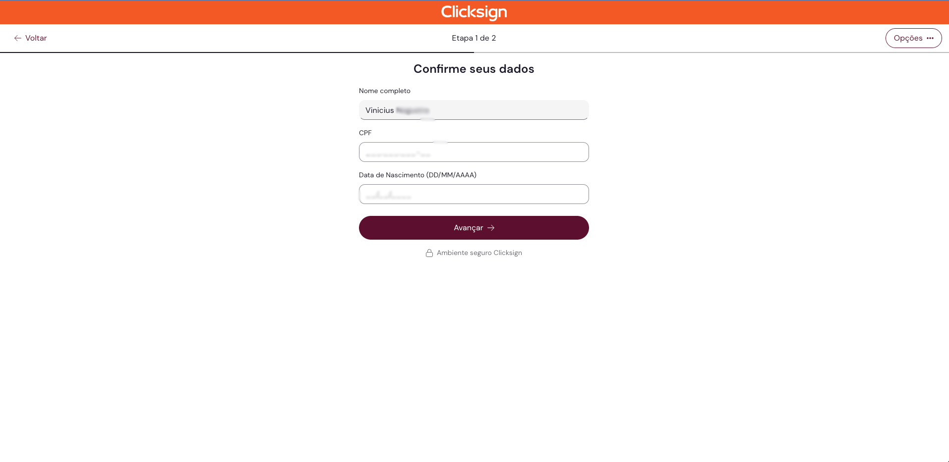 Assinando com Selfie com documento