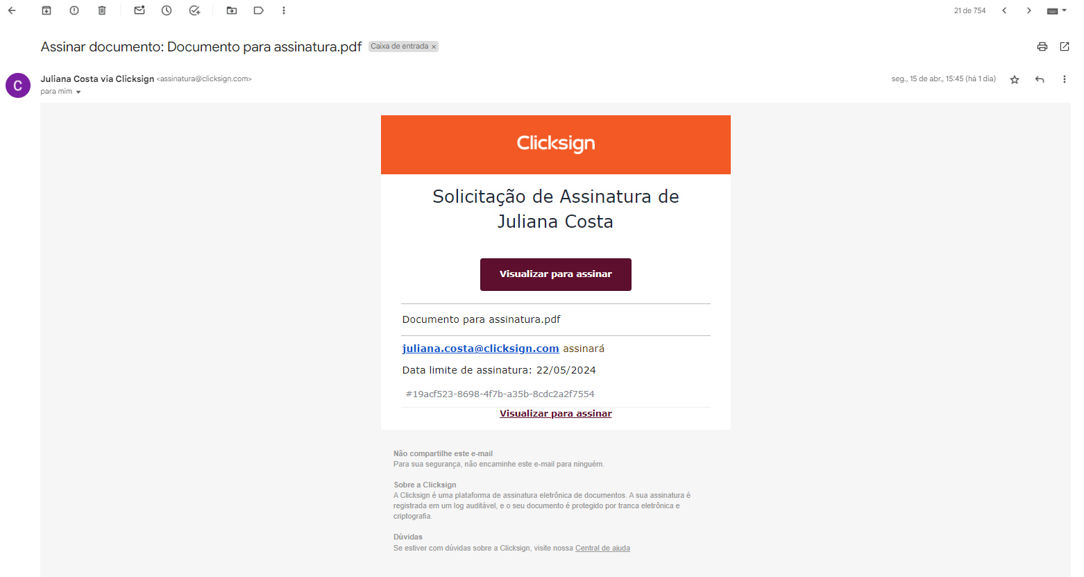 Assinando um documento com Selfie dinâmica