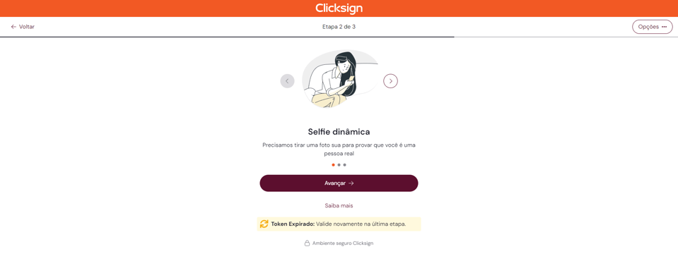 Assinando um documento com Selfie dinâmica