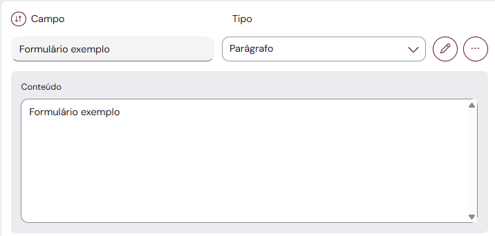 Tipos de Campos do formulário