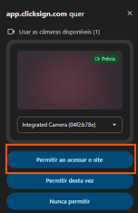 Assinando com Selfie com documento