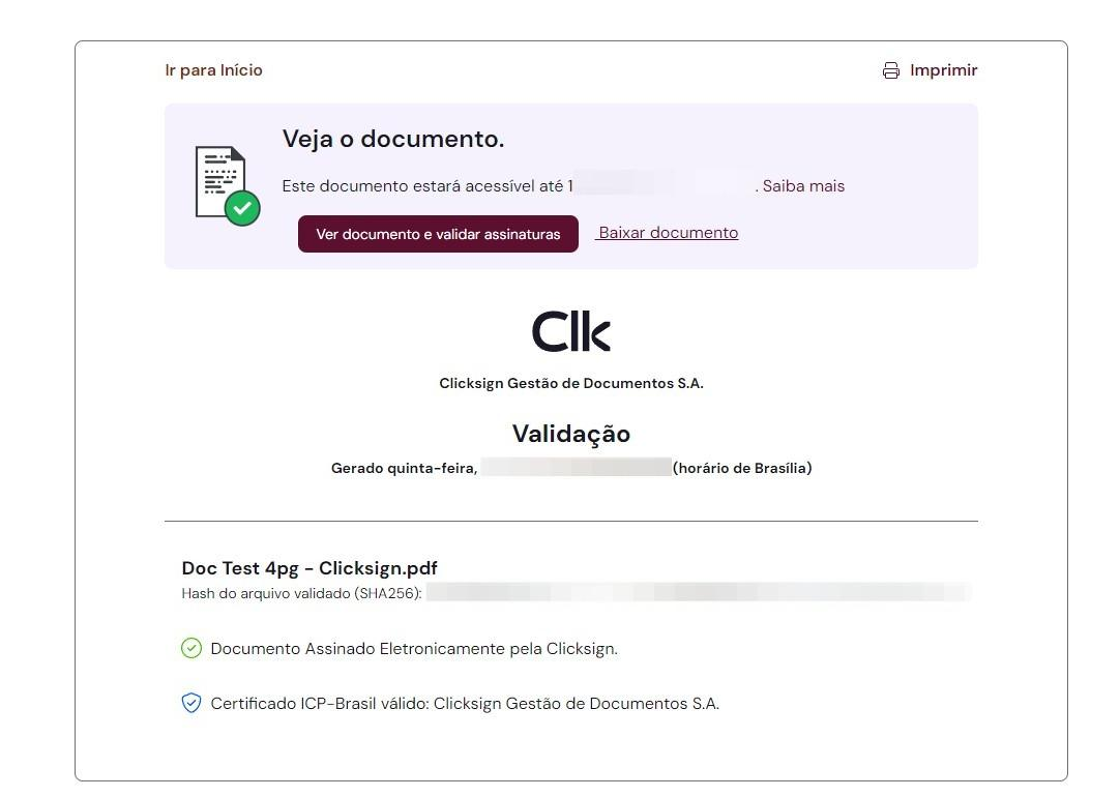 Como validar um documento impresso?